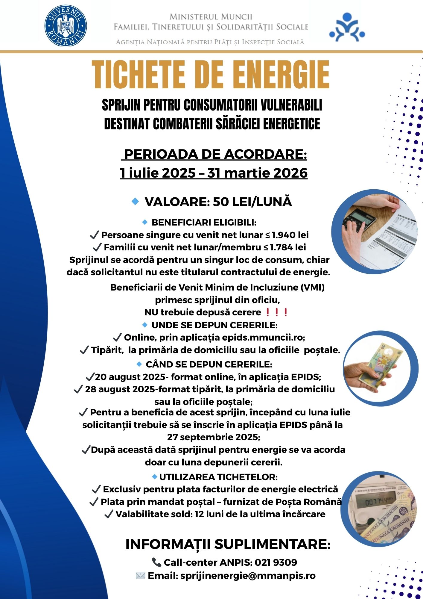 Tichete de energie - Orașul Seini, județul Maramureș